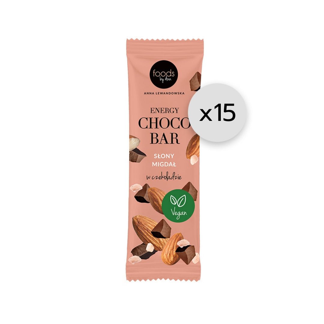 Energy Choco Bar Salted Almond 35g x15 – E-Drug