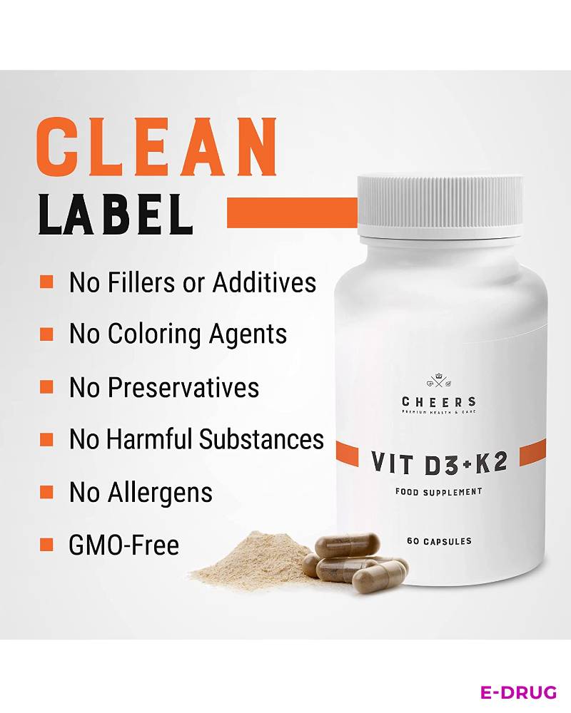 Cheers Vitamins D3+K2 The Biologically Active Vitamin Complex for Your ...